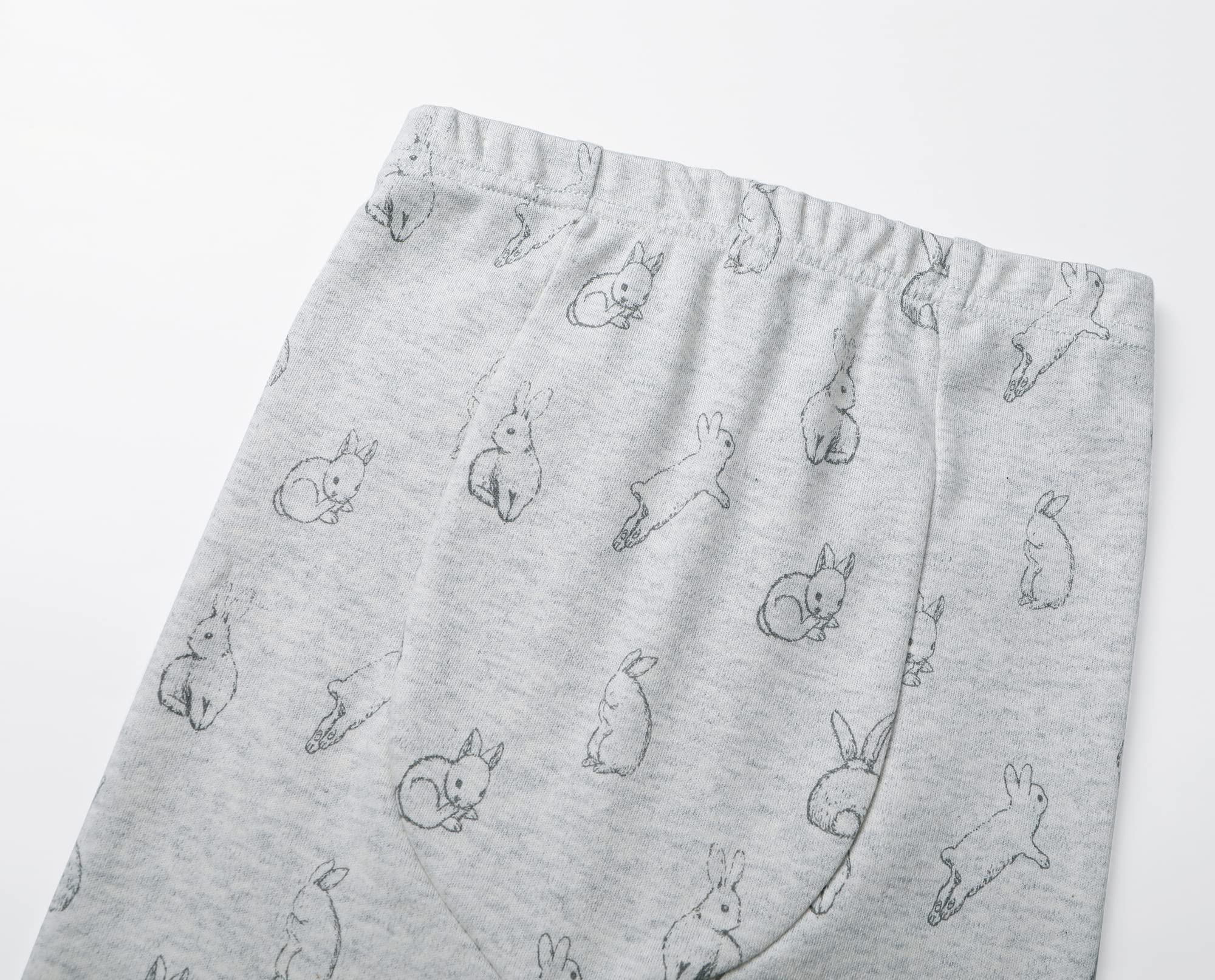 Owlivia 100% Organic Cotton Baby Long Sleeve Pajama Sets, Toddler Boy Girl 2-Piece Sleepwear(2 Years, Grey Rabbit)