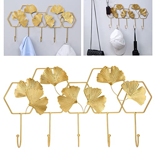 Agatige Wall Mounted Clothes Hook,Multifunctional Clothes Hanger Reusable Space Saving Coat Rack for Scarf & Bag(Gold)