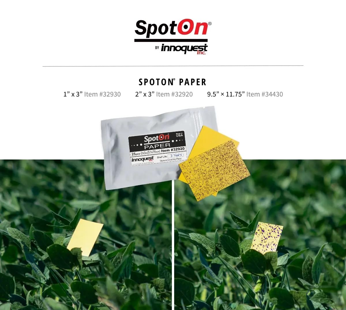 FGI SpotOn Water Sensitive Paper (WSP) for Sprayer Calibration - One Pack of 2 x3 Paper - 25 Sheets Per Pack - Reduce Waste and Ensure Consistent Application of Spray Droplets - Assess Spray Coverage