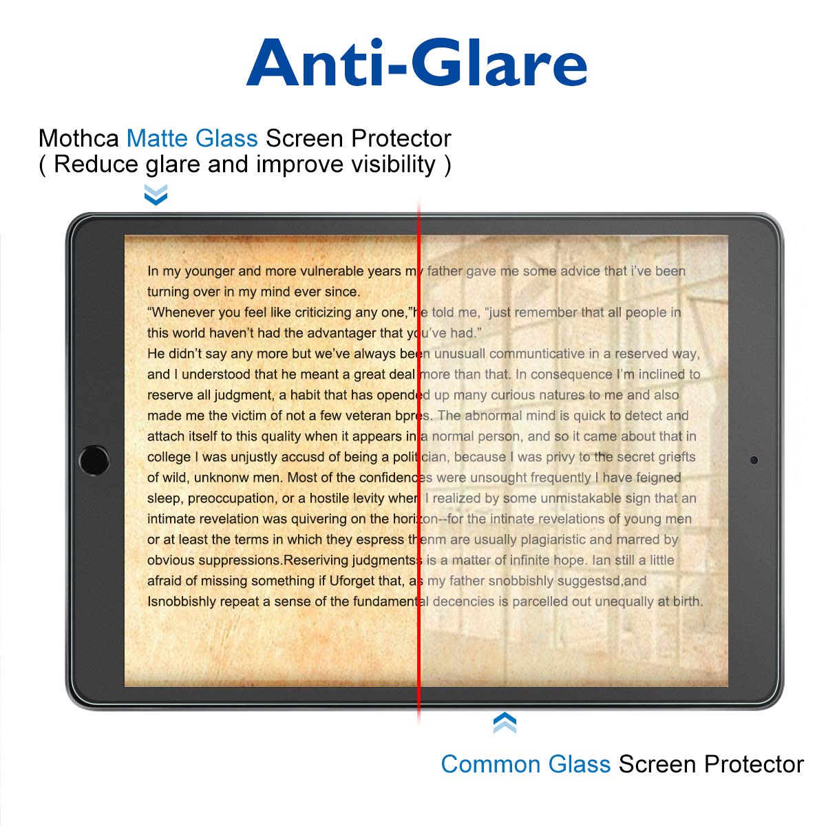 Mothca Matte Glass Screen Protector for iPad 10.2 Inch(2021/2020/2019 Model, 9th/8th/7th Generation) [NOT Privacy] Anti-Glare & Anti-Fingerprint 9H Hardness Tempered Glass Film, Smooth as Silk