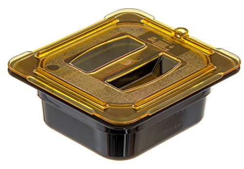 Carlisle FoodService Products 10510U13 StorPlus High Heat Universal Handled Food Pan Lid, Sixth Size, Amber