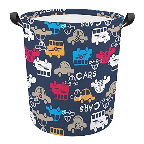 Cars Oxford Cloth Laundry Basket with Handles Storage Basket for Toy Organizer Kids Room Nursery Hamper Bathroom