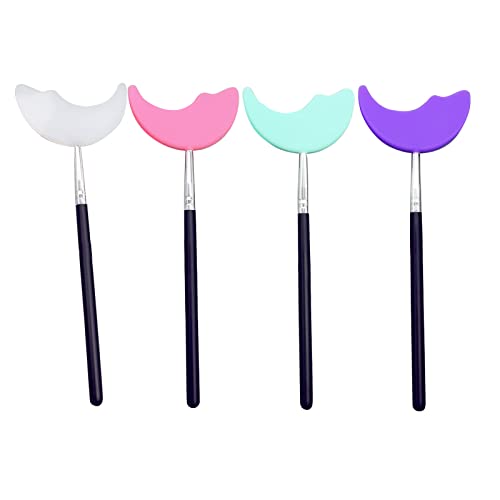 4Pcs Mascara Shield Applicator Guard Shields,Lash Shield for Applying Lashes Eyeshadow Guard, Silicone Reusable Eyes Makeup Tool, Prevent Makeup Residue(Transparent, Pink, Purple, Green)