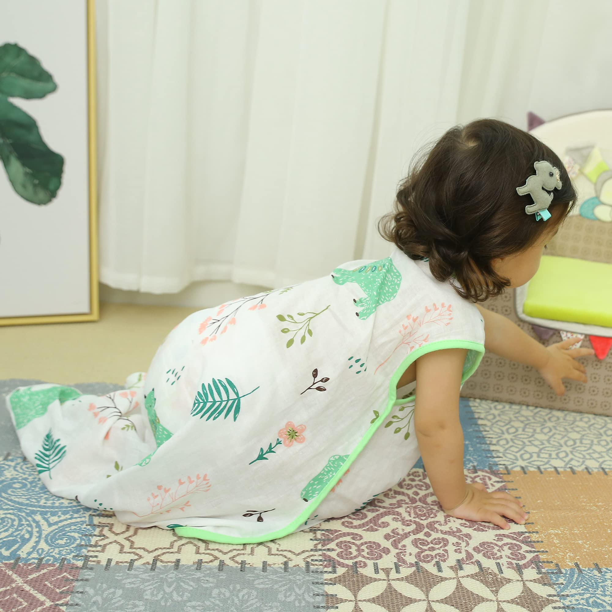 Toddler Sleeping Sack Muslin Cotton ( 3-5 Years) Lightweight 0.5 Tog Baby Sleeping Bag Infant Wearable Blanket XL (2-4 T) Summer Thin Sleeveless Kids Sleeper Large soft Breathable Sleep Suit Bag