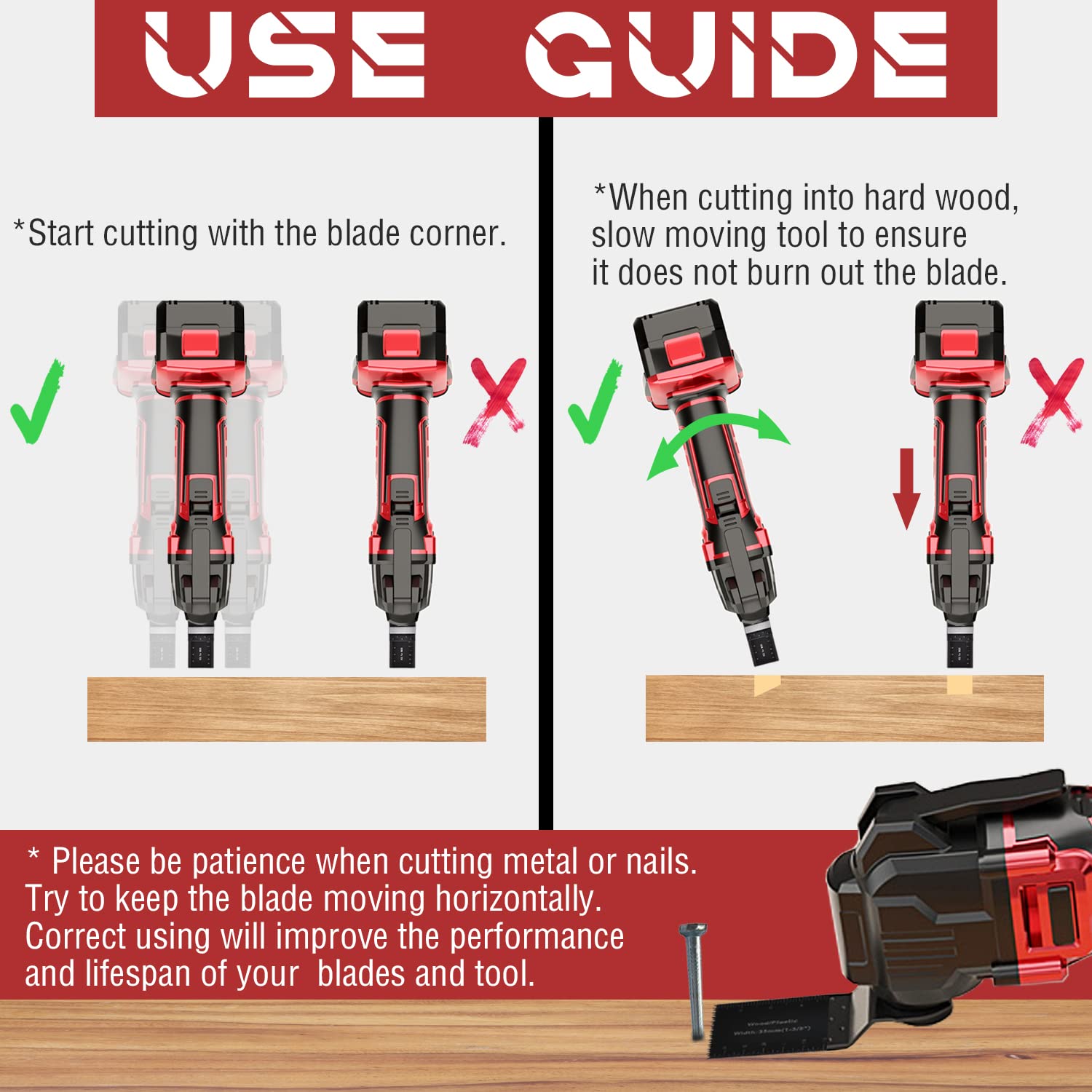 Adust 110 Wood Multitool Blades Kit Multi Tools Blades Oscillating Saw Blades Fit Dewalt Tools Ryobi Bosch Ridgid Milwaukee Rockwell Fein Multimaster Craftsman Oscillating Tool Blades (110)
