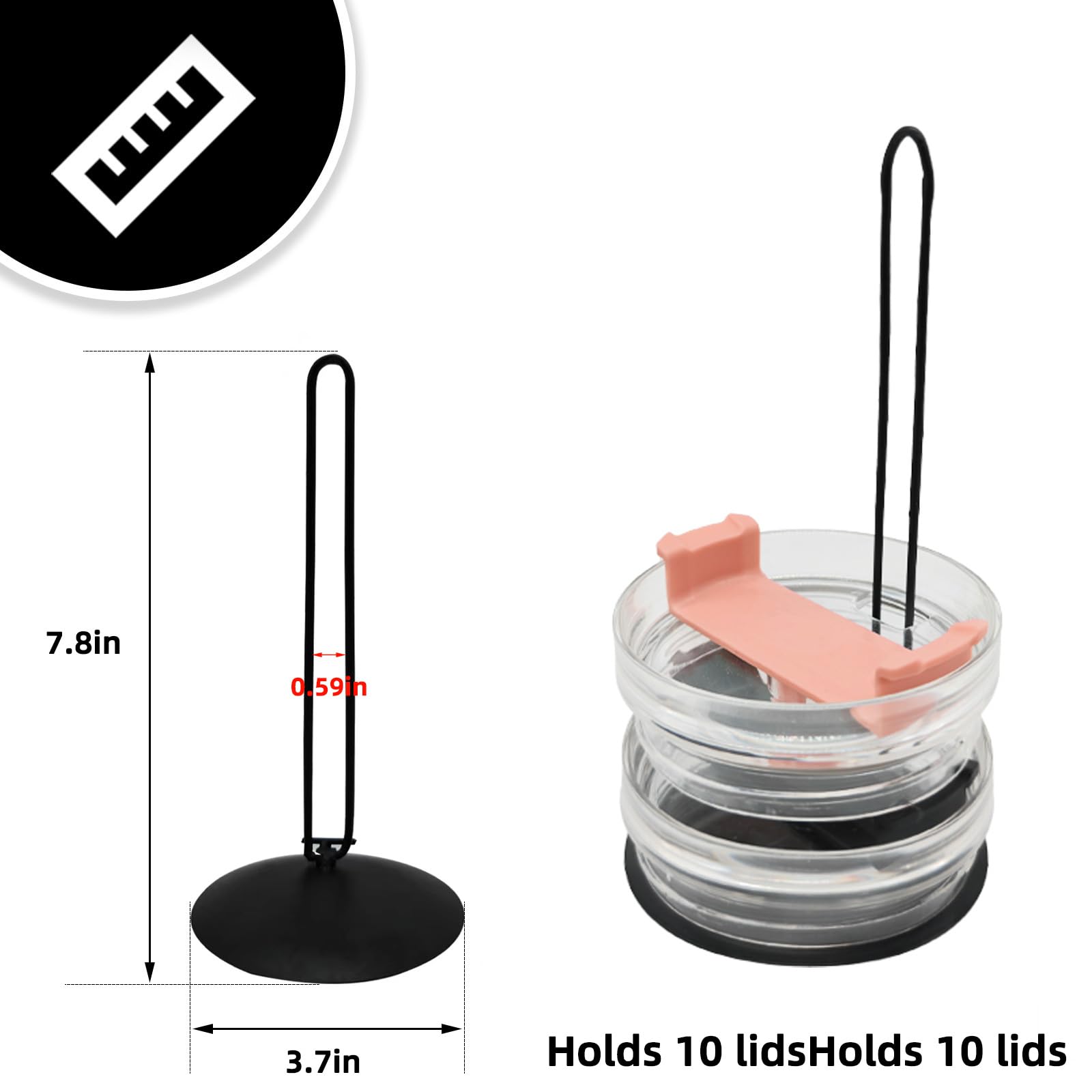 3 Pieces Tumbler Lid Organizer,Lid Organizer with Collapsible Design、Can Accommodate Up to 10 Cup Lid,Saves Kitchen Cabinet and Countertop Space (Suitable for Cup Lid Mouth Than 1.5cm)