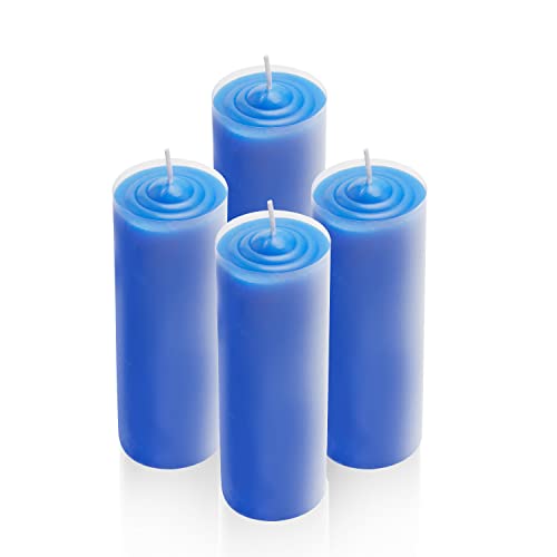 4 Pack 2 x 6 Inch Taper Pillar Candles Scented Pillar Candles for Home Restaurants Church Weddings Party Suppies,Blue