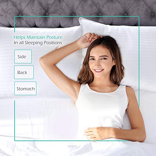 Nestl Bed Pillows for Sleeping - Down Alternative Sleep Pillows Standard Size Set of 2-100% Cotton Pillow with Polyester Fiber Filling - Soft and Fluffy Pillow 20 x 26 Inches
