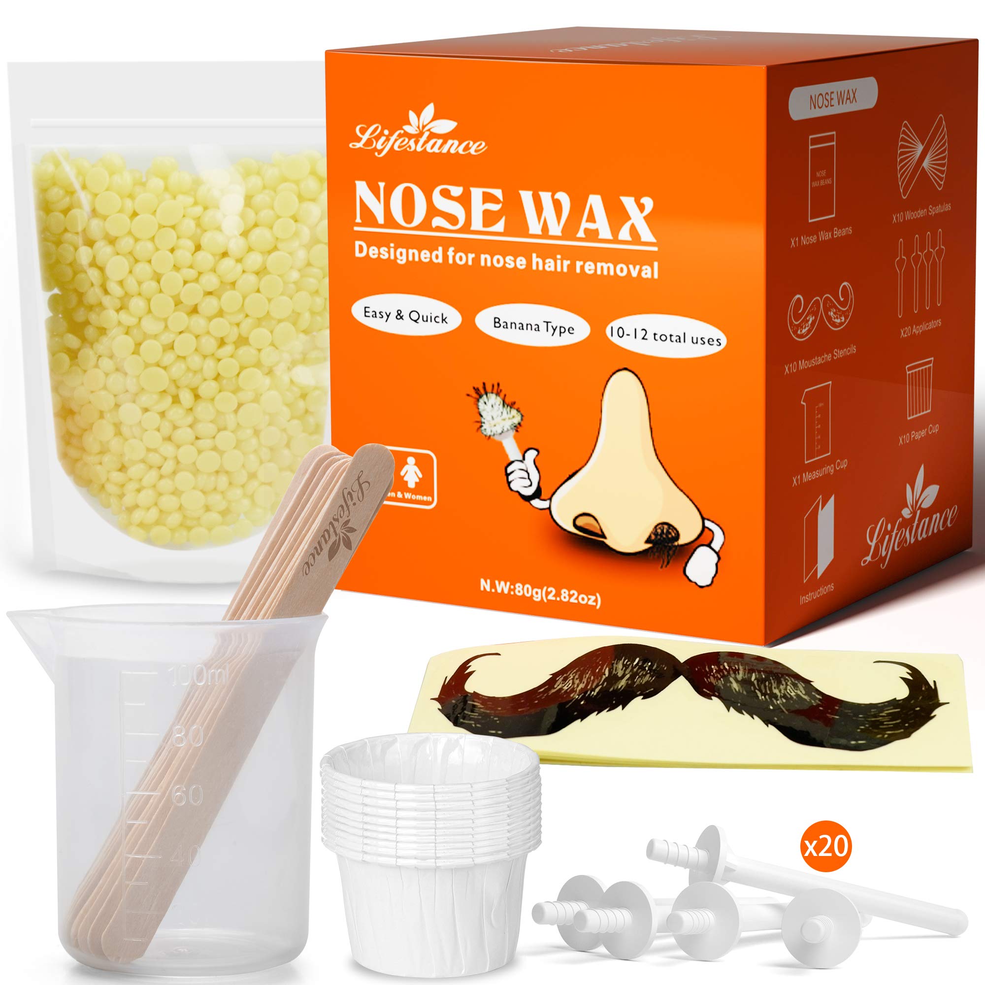 Lifestance Nose Wax Kit, Nose Hair Wax, Nose Wax for Quick & Easy Hair Removal, Painless Nose Hair Waxing Kit for Men Women (15-20 Times Usage)