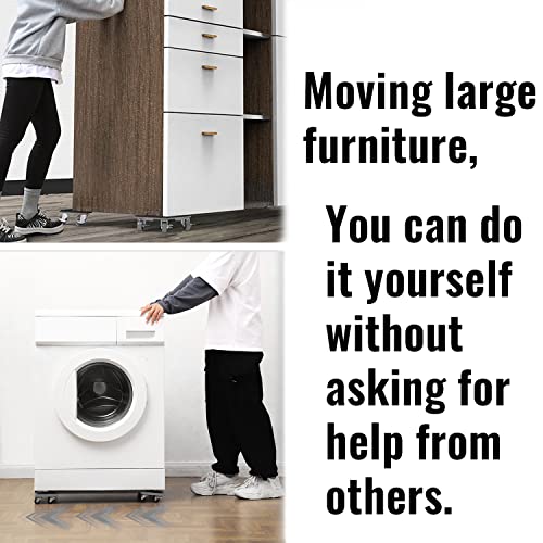 360°Rotating Wheels Furniture Dolly for Moving with 4 Lockable Wheels, 2800Lbs Load Capacity Heavy Furniture Lifter Roller Mover for Moving Heavy Furniture Sofa/Refrigerator/Washing Machine/Cabinet