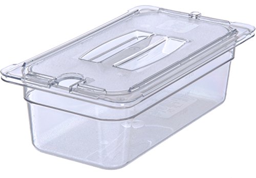 Carlisle FoodService Products Plastic Food Pan 1/3 Size 4 Inches Deep Clear