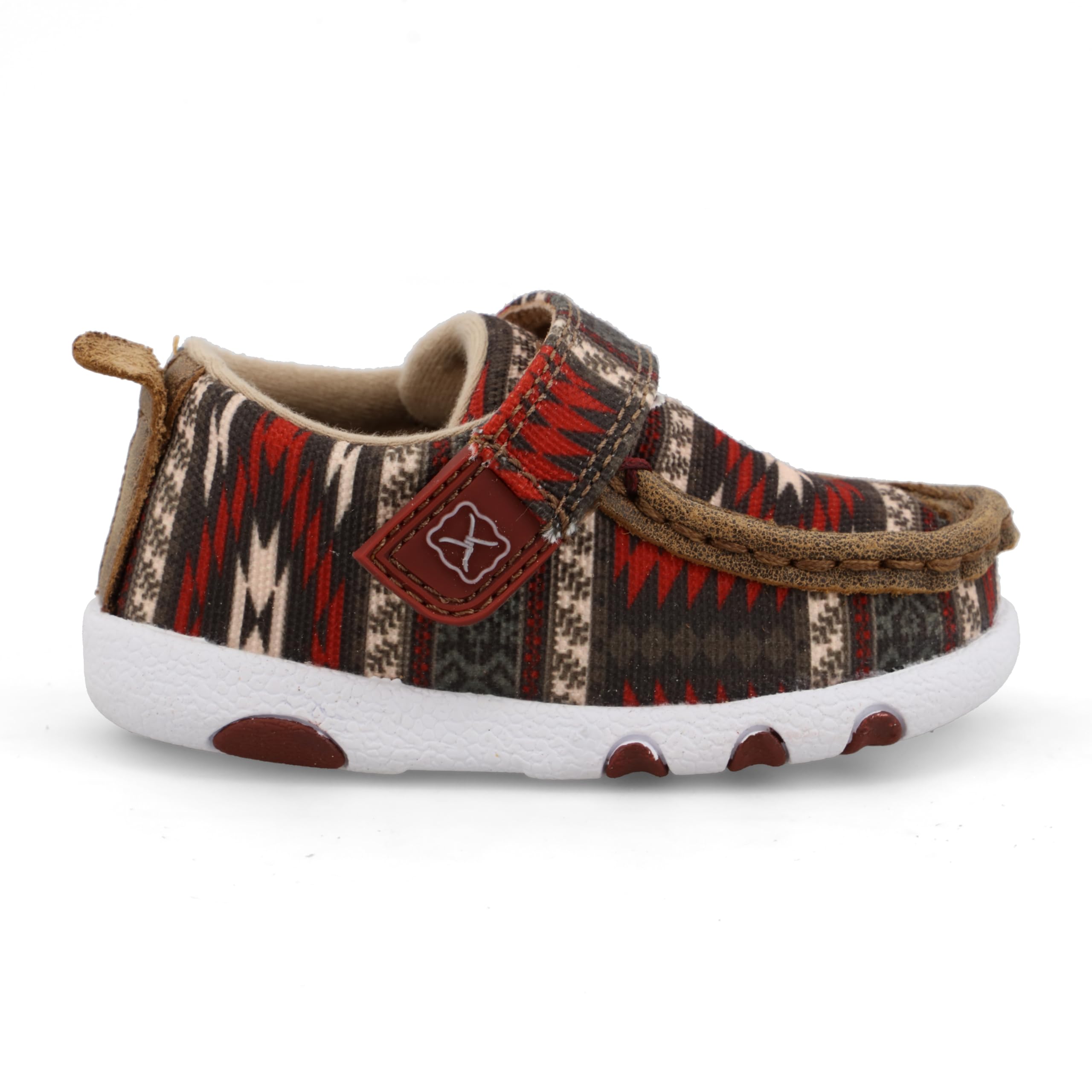Twisted X Infant's Hooey Driving Moc, Moc Toe, Red Aztec, 6 M
