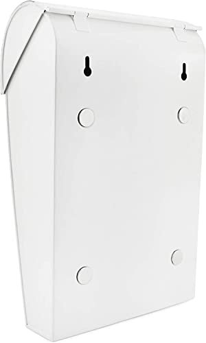 AuldHome Farmhouse Enamelware Lint Holder Bin; Distressed White Laundry Room Decor