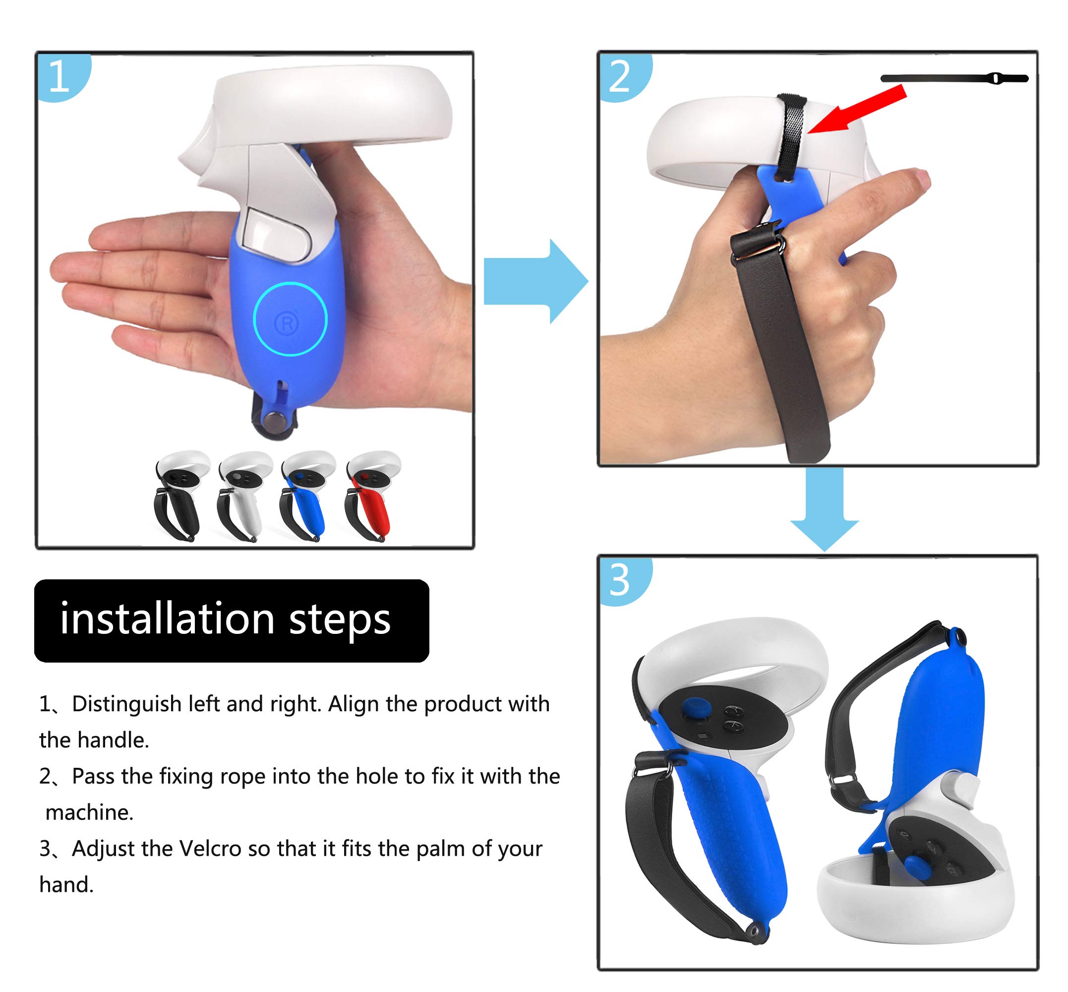 MUGEYMYD Touch Controller Grip Cover and Lens Cover for Oculus Quest 2 Accessories, Sweat-Proof and Anti-Throw, Protector with Knuckle Straps.(White)