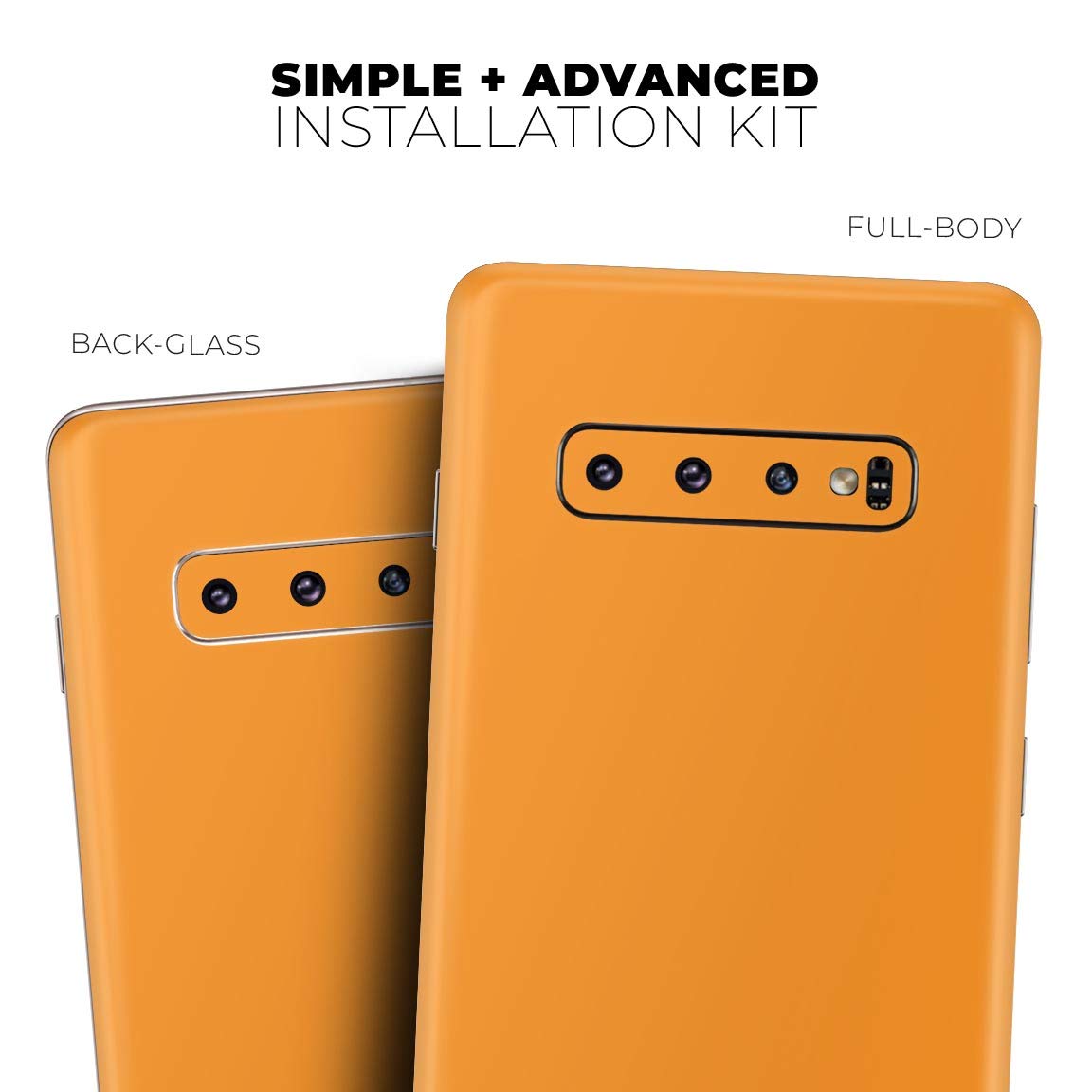 DesignSkinz Solid Orange Protective Vinyl Decal Wrap Skin Cover Compatible with The Samsung Galaxy S20 (Screen Trim & Back Glass Skin)