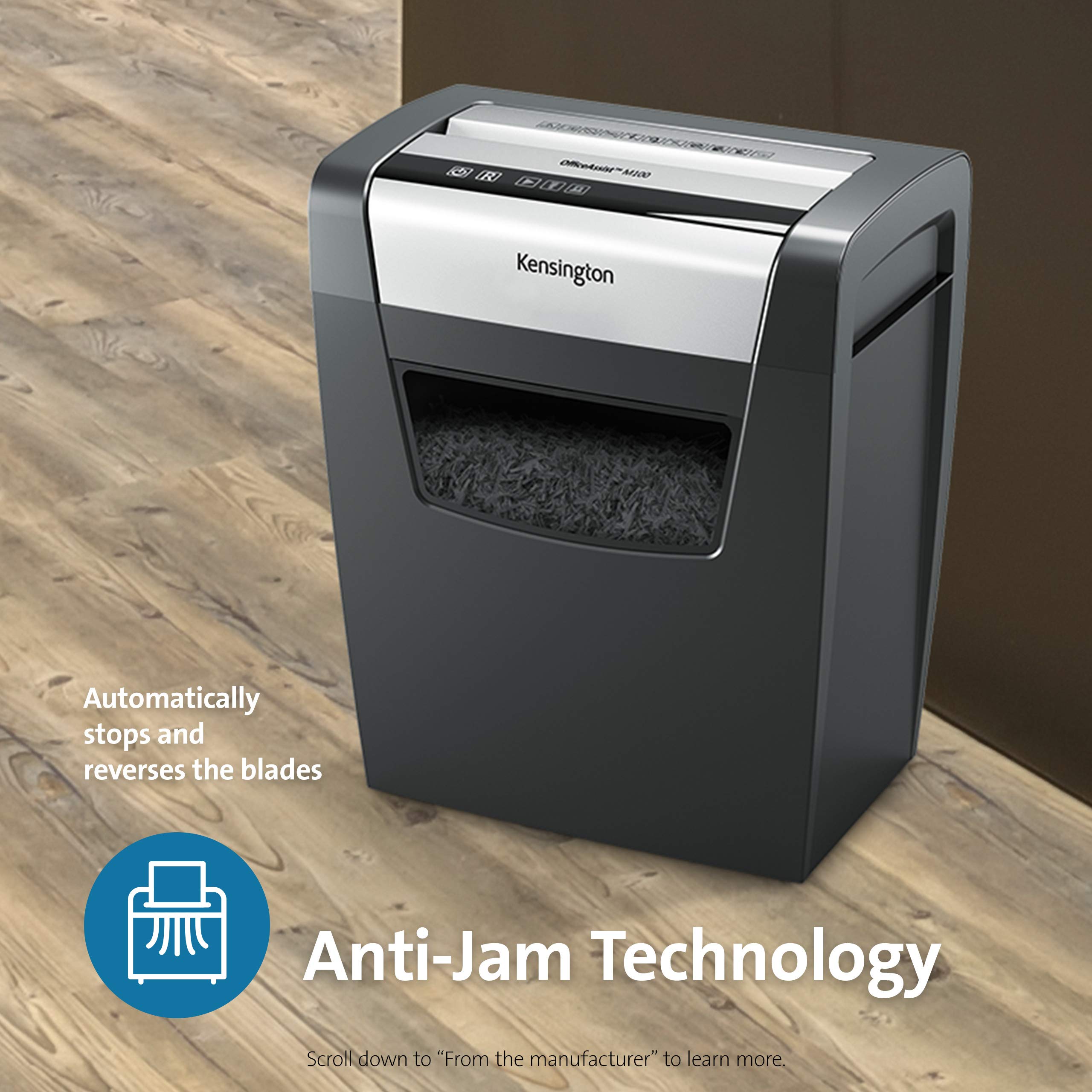 Kensington Shredder - OfficeAssist 10-Sheet Anti-Jam P4 Crosscut Security Shredder (K52075AM)