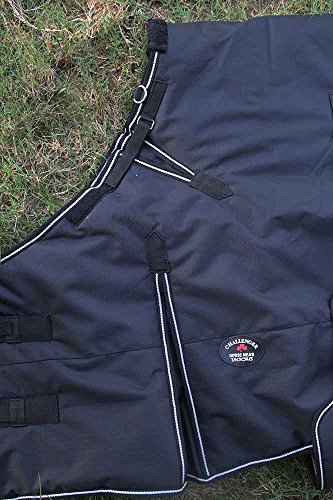 CHALLENGER 68" 1200D Horse Turnout Waterproof Heavy-Weight Winter Blanket Black 551G