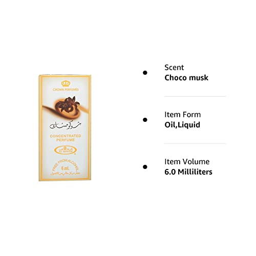 Al-Rehab Choco Musk Concentrated Perfume Oil 6 Ml Attar Stay Longlasting Fragnance for Unisex