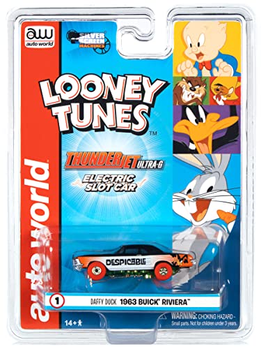 Auto World Thunderjet R33 Looney Tunes Daffy Duck - 1963 Buick Riviera HO Scale Slot Car