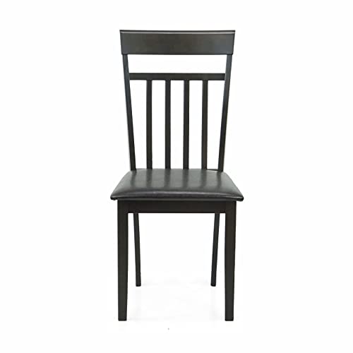 Dining Kitchen Set of 3 Square Table and 2 Classic Wood Chairs Warm in Espresso Black