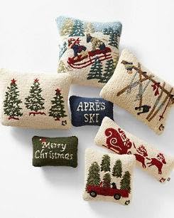 Chandler 4 Corners Artist-Designed Ski Rack Hand-Hooked Wool Decorative Throw Pillow (14β x 20β) Ski Pillow for Couches & Beds - Easy Care & Low Maintenance - Ski & Winter Sports Throw Rug