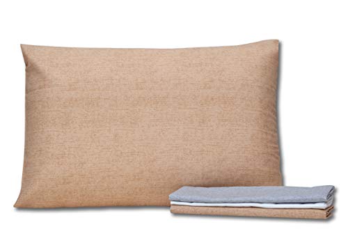 ProComf Travel and Camping Mate/Baby/Kid's/Teen's/Adult's Pillow Case- Pack of 3 (Cream, Ivory, Blue)