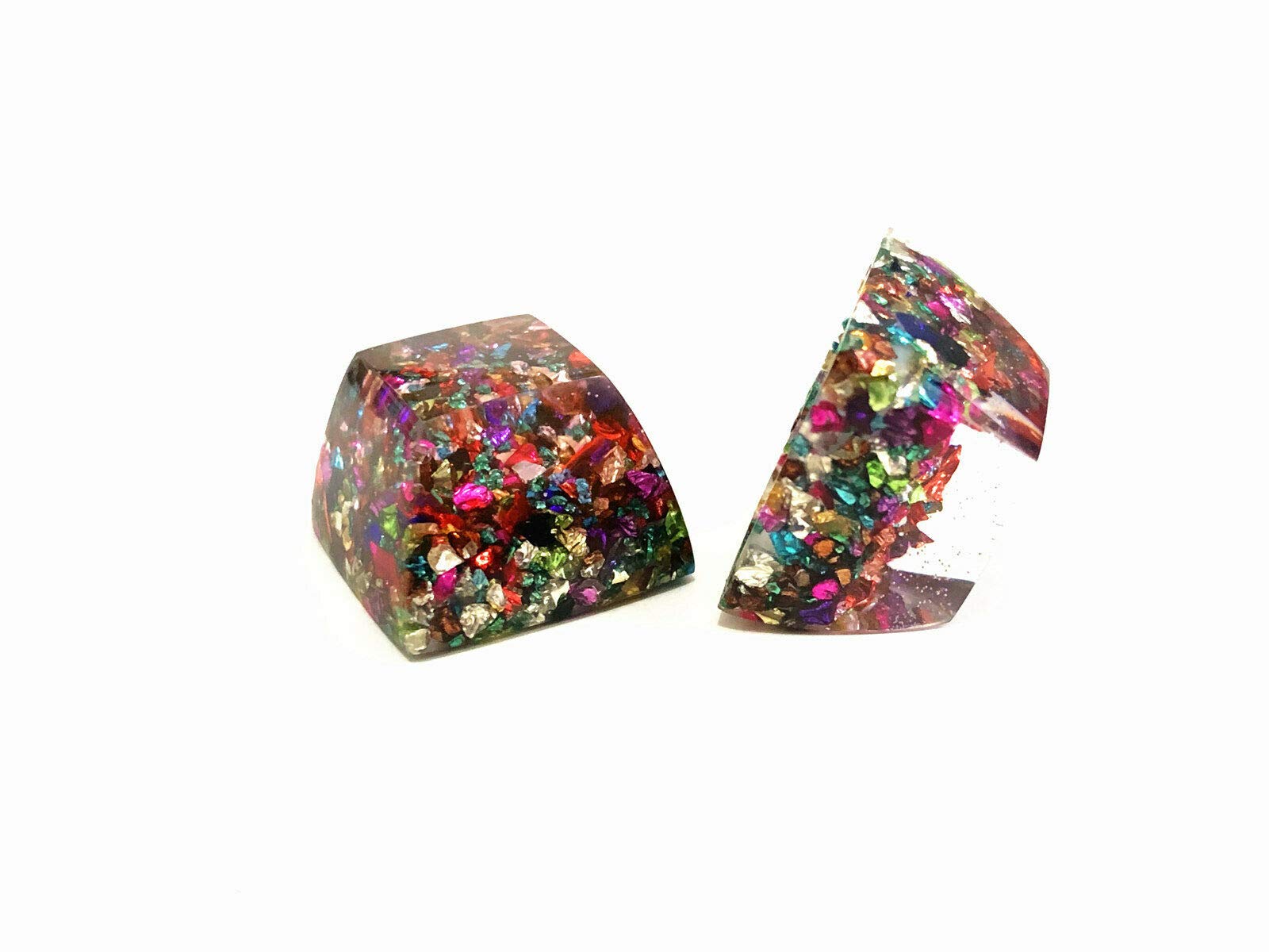 Handmade DSA Shinning Gem Resin Sequined Keycap OEM Profile for Cherry MX RGB Switch Gaming Mechanical Keyboards