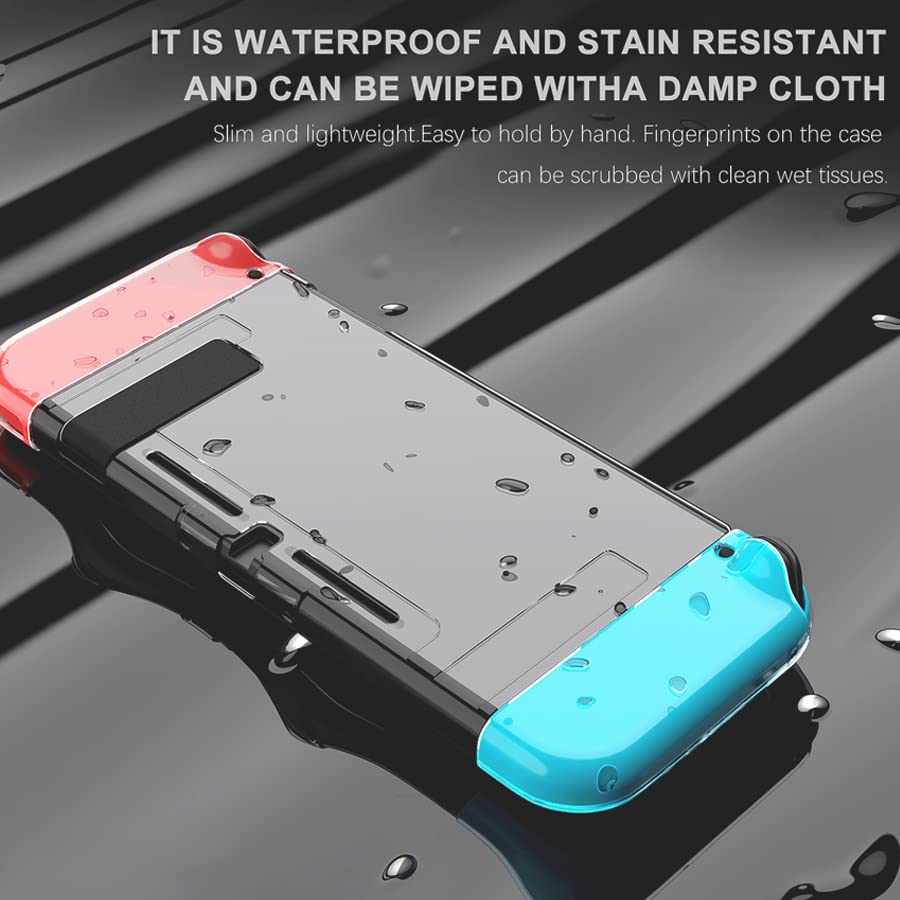 Bealuffe Clear Case for Nintendo Switch Soft TPU Case Protective Cover for JoyCon Transparent Shock-Absorption Case