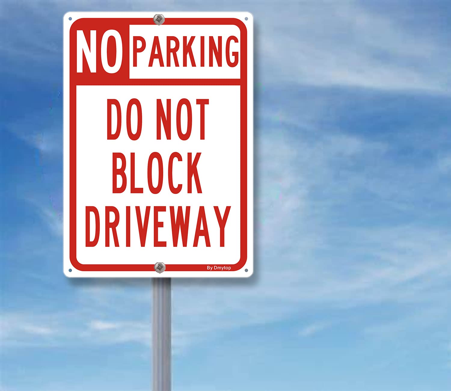 No Parking Sign Do Not Block Driveway Sign, (2 Pack) 10 x 14 Inches Rust Free Aluminum Metal Sign, UV Protected Weather Resistant Durable In Easy to Mount