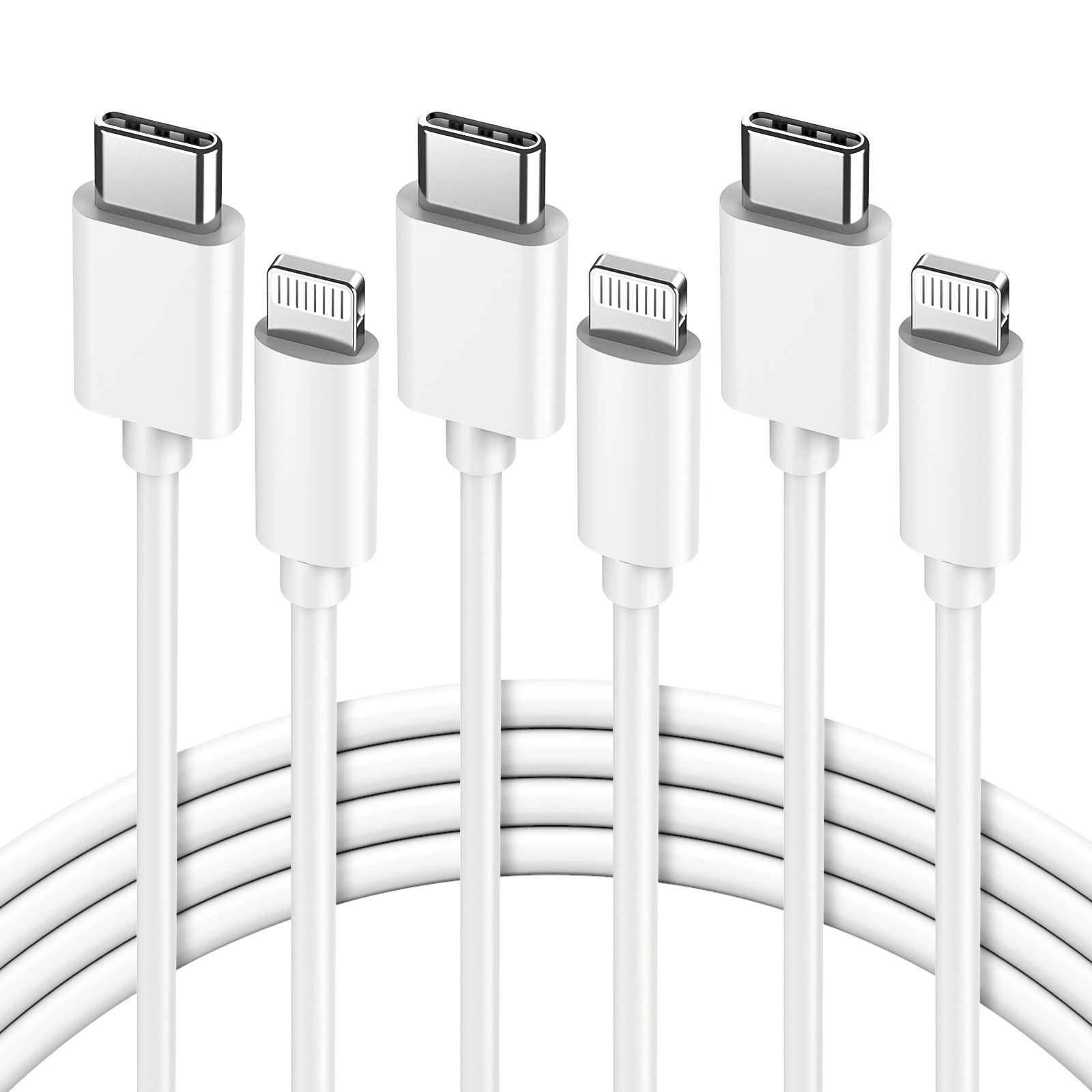 iPhone 14 Fast Charger Cord 3 Pack 6ft USB C to Lightning Cable - MFi Certified PD2.0 Charging Cable - Type C Port Support Quick Charge Sync for iPhone 14 13 12 Mini Pro Max 11 SE(2020) X XS 8 AirPod