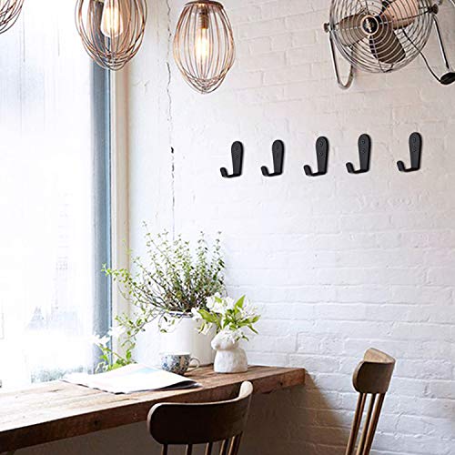 MANMILAI Wall Hooks 8 Pcs,Coat Hooks, Stainless Steel Hook, Garage, Luggage Key Hook, Bathroom Kitchen Dining Room,Heavy Duty, Indoor and Outdoor Hooks (Black)