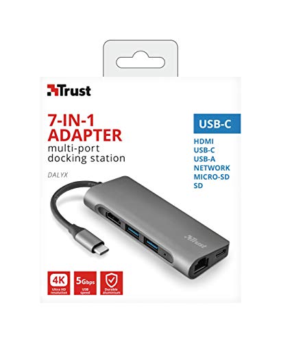 Trust Dalyx 7-in-1 USB-C Multi-Port Adapter - Grey