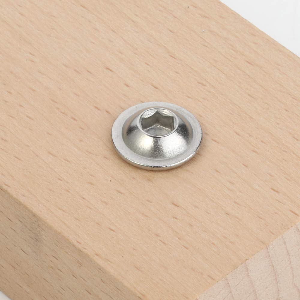 M5 x 16mm Flanged Button Head Socket Cap Screws, 304 Stainless Steel 18-8, Full Thread, Allen Socket Drive, 50 PCS