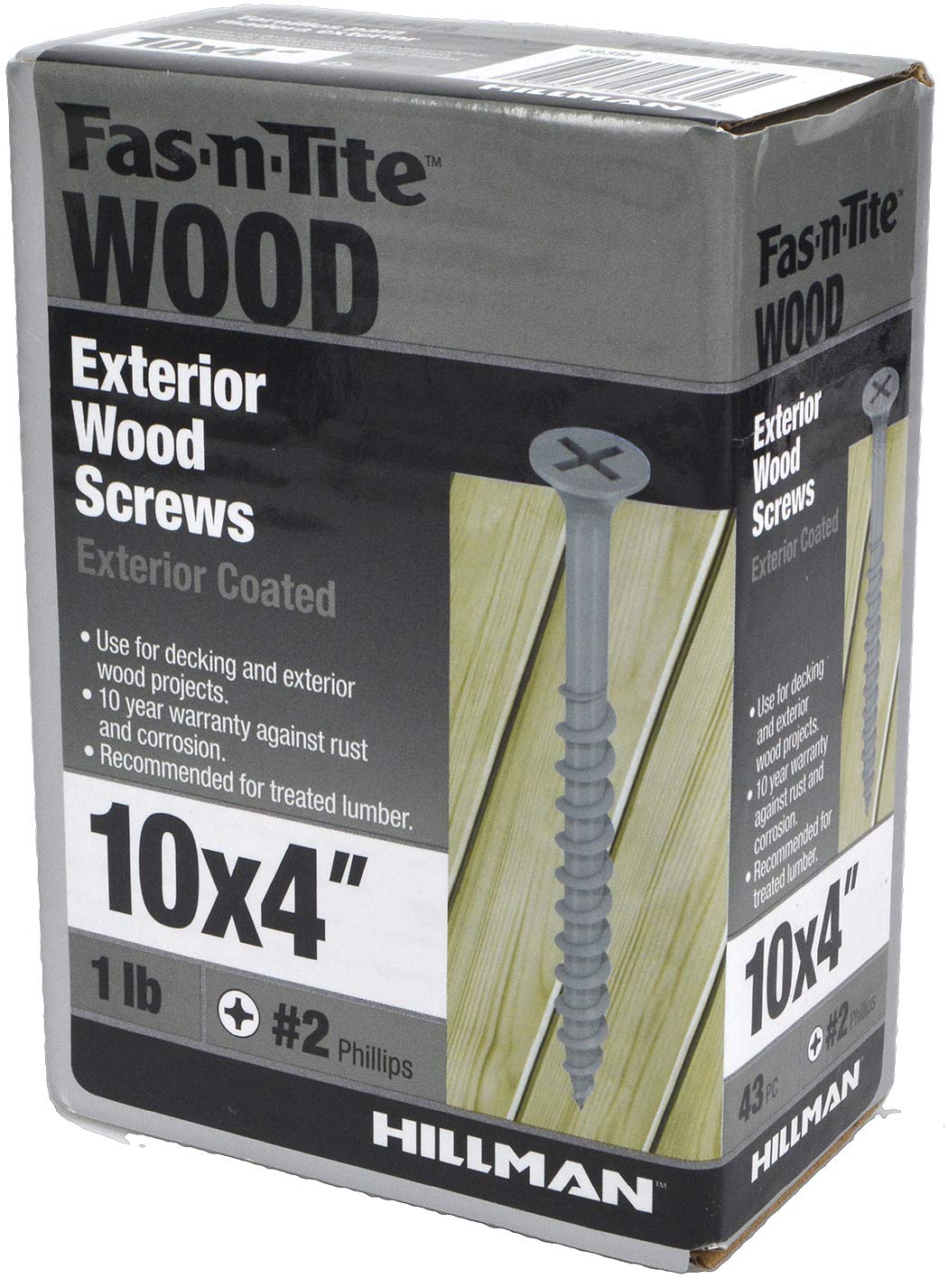 Fas-n-Tite Exterior Coated Wood Screw - 1lb Box (#10 x 4")