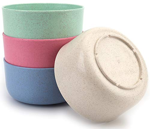 Nicunom 12 Pack Cereal Bowls, 15 OZ Unbreakable Wheat Straw Bowl Sets - Lightweight Noodle Soup Rice Salad Bowls Dishwasher Microwave Safe Bowl for Kids Children Toddler
