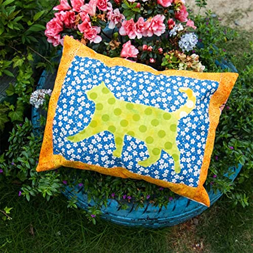 Cute Cat Pattern Sewing Template for Creating Chic Quilt Designs Clear Cat Shape Acrylic Quilting Templates Ruler Reusable DIY Quilting Supplies Sewing Accessories (B Middle)