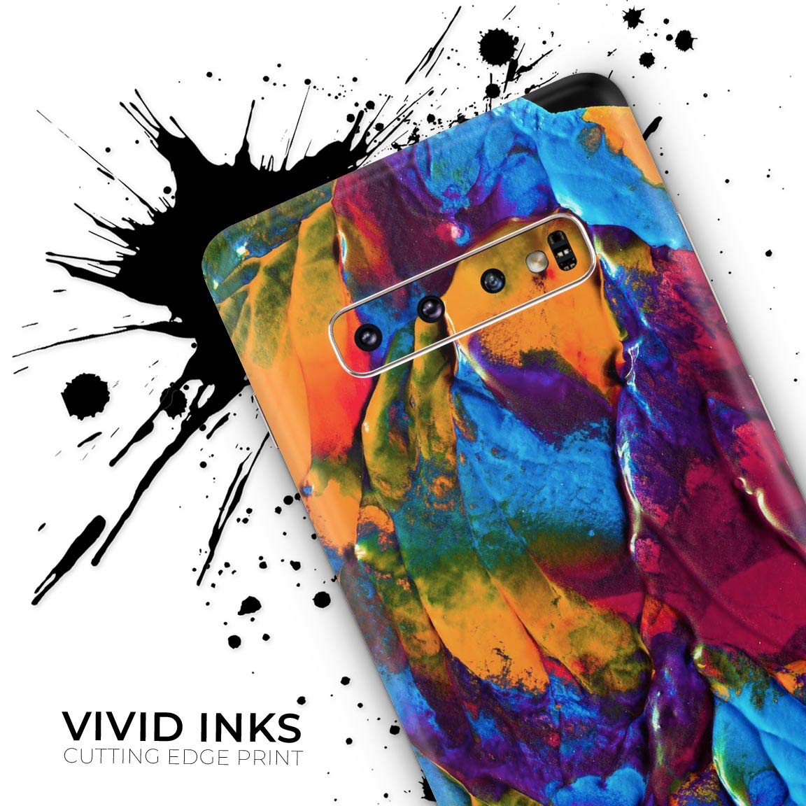 DesignSkinz Liquid Abstract Paint V19 Protective Vinyl Decal Wrap Skin Cover Compatible with The Samsung Galaxy S20 (Screen Trim & Back Glass Skin)