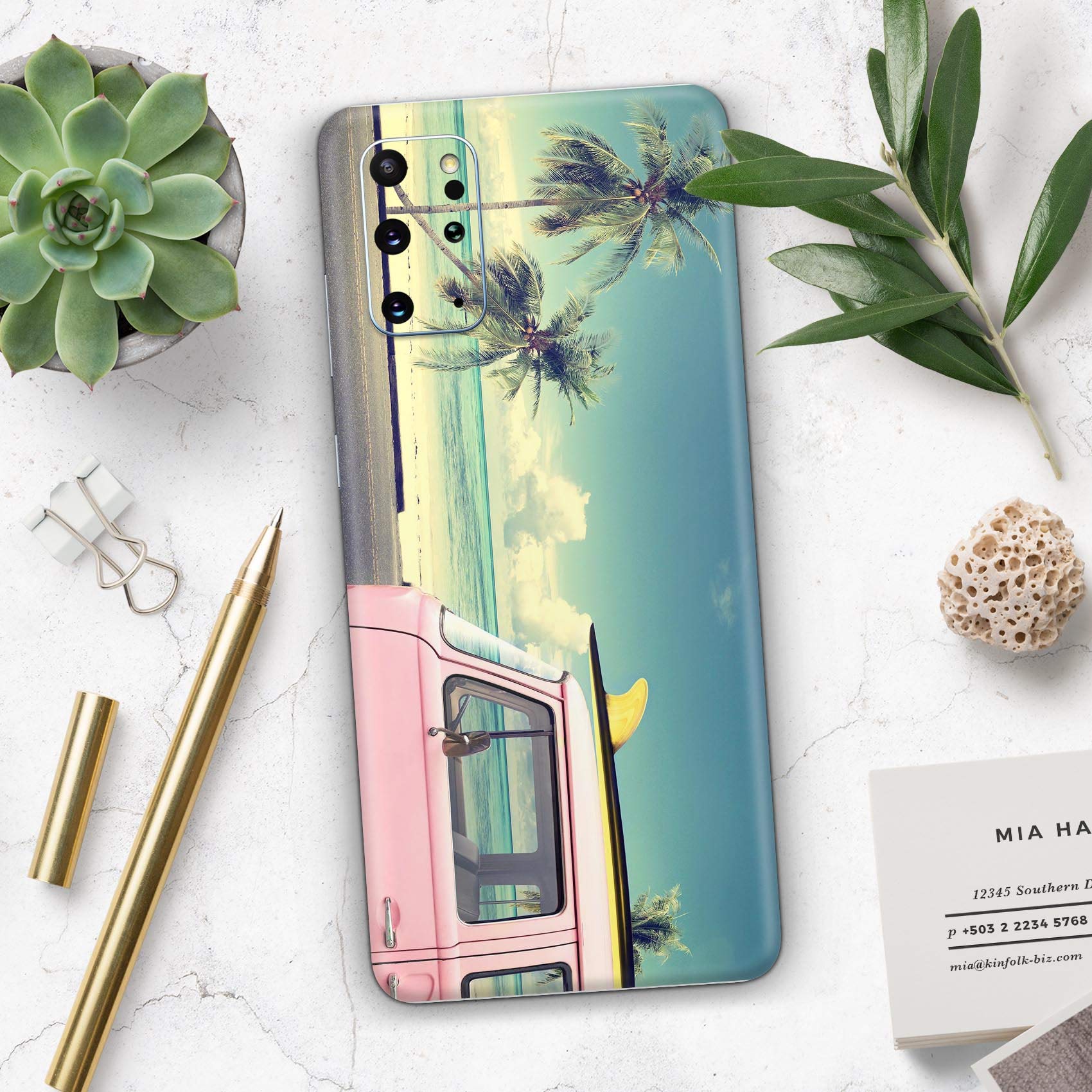 DesignSkinz Beach Trip Protective Vinyl Decal Wrap Skin Cover Compatible with The Samsung Galaxy S20 (Screen Trim & Back Glass Skin)