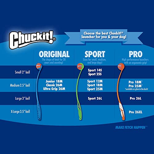 ChuckIt! Classic 26M Dog Ball Launcher, 26" Length, Includes Medium Ball (2.5") For Dogs 20-60 Pounds