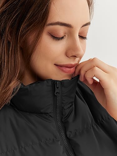 AUTOMET Puffer Vest Women Sleeveless Winter Zip Up Outerwear Warm Puffer Lightweight Stand-up Collar Down with Pocket Fall Outfits 2023