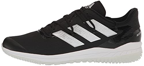 adidas Men's Adizero Afterburner 8 Turf Baseball Shoe, Black/Silver Metallic/White, 11.5