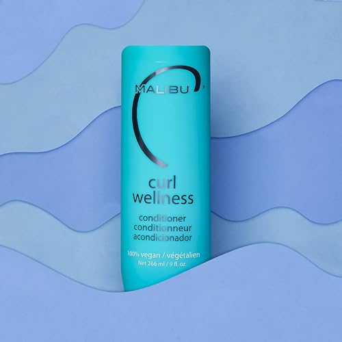 Malibu C Curl Wellness Conditioner (9 oz) - Moisturizing Conditioner for Textured Hair, Frizz Control - Curl Conditioner for Natural & Chemically Processed Curls