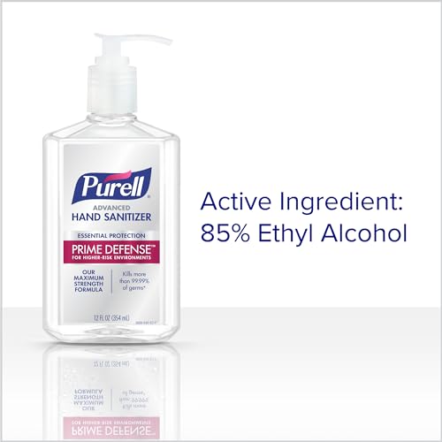Purell Prime Defense Advanced Hand Sanitizer, Essential Protection, 12 fl oz Pump Bottles (Pack of 4) - 3699-06-EC2