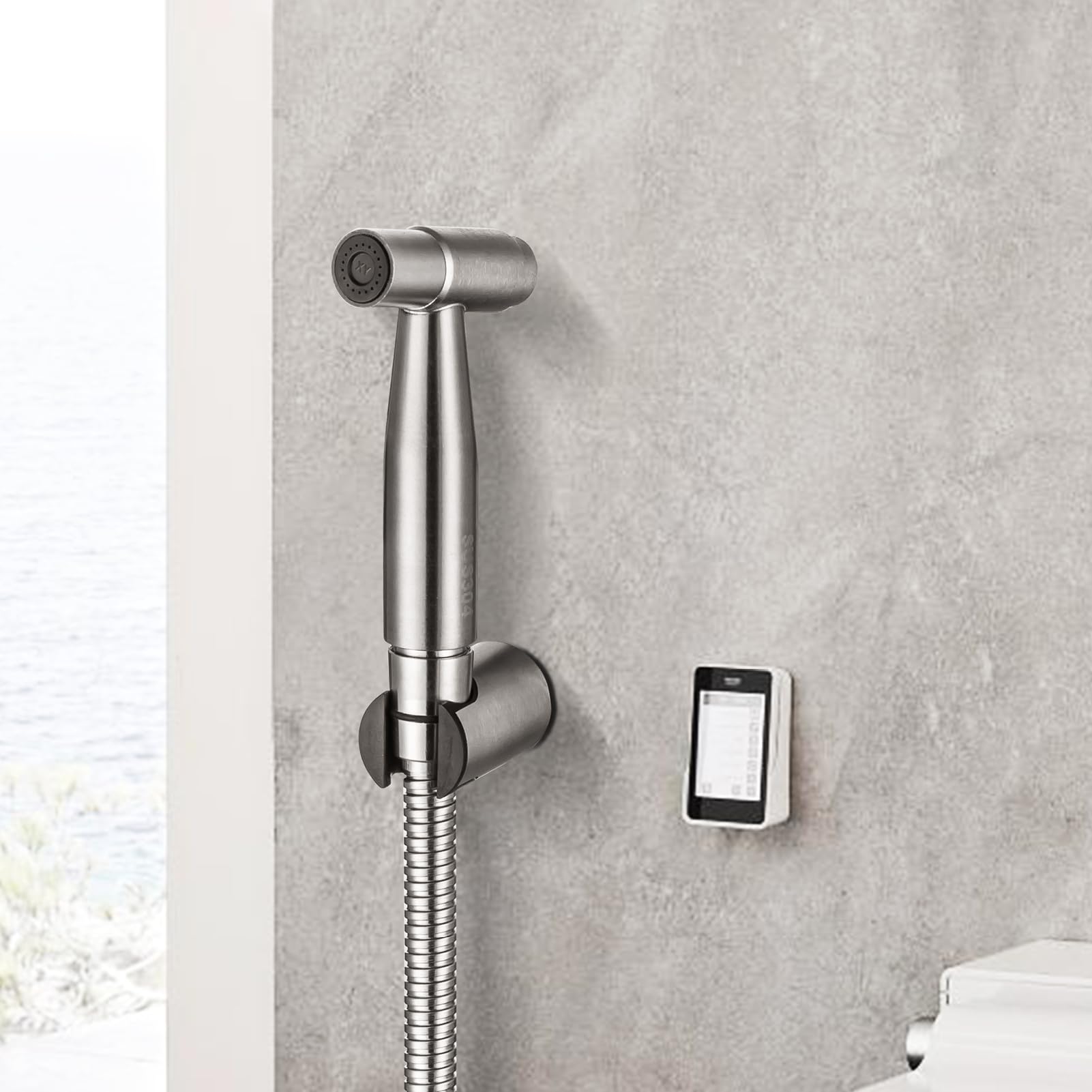 New Version Handheld Bidet Toilet Sprayer Head, Stainless Steel Bidet Sprayer, Diaper Cloth Bathroom Sprayer, Bidet Sprayer Head for Toilet or Kitchen Cleaning - Brushed Nickel