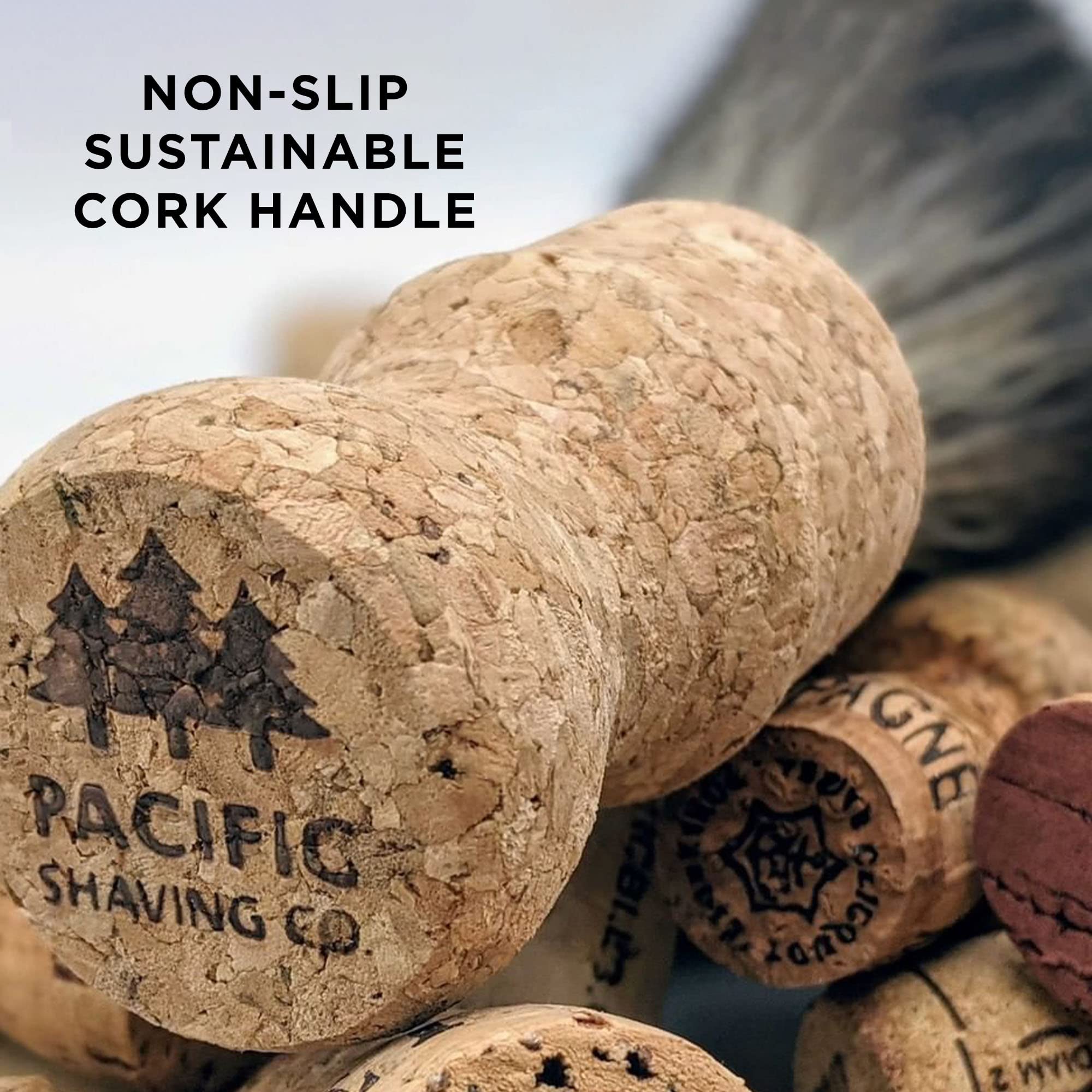 Pacific Shaving Company Sustainable Cork Handle Premium Synthetic Hair Shave Brush 1 ea
