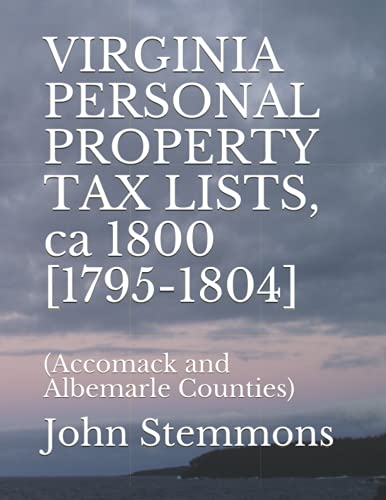 VIRGINIA PERSONAL PROPERTY TAX LISTS, ca 1800 [1795-1804]: (Accomack and Albemarle Counties)