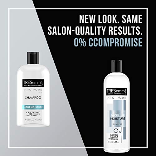 TRESemme Pro Pure Micellar Moisture Shampoo, Paraben and Dye Free, Daily Moisture for Dry, Dull Hair, Unisex, 16 fl oz