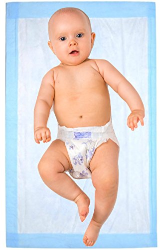 Disposable Baby Changing Pad Liner - Economy Pack 50 Count (17 x 24 Inch) - Waterproof Absorbent Blue Hospital Underpad for Incontinence with Moisture Protector - Small Chux by BrightCare