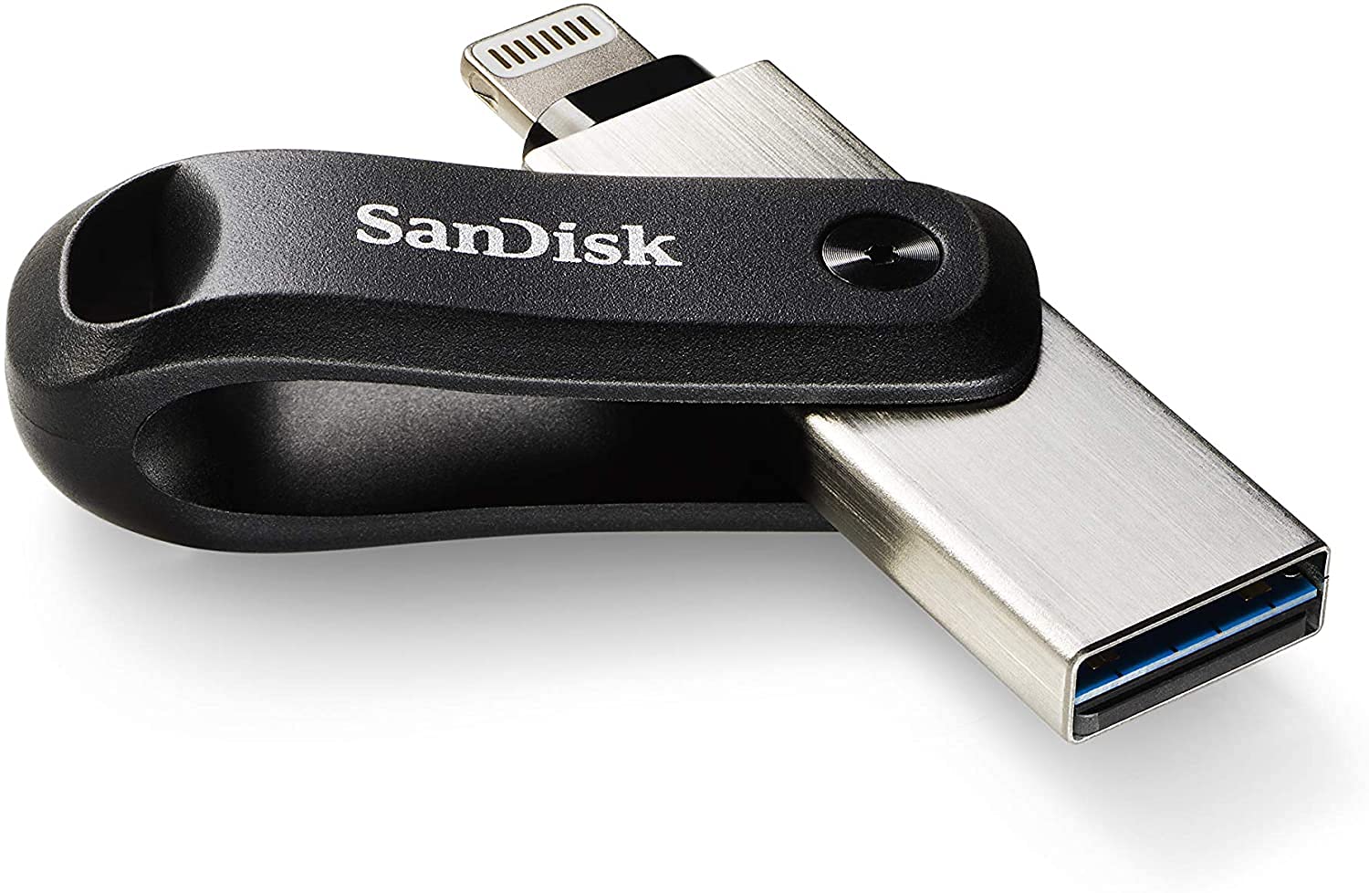 SanDisk 256GB iXpand Flash Drive Go for iPhone, iPad, Computer, Laptop - USB 3.0 Dual Drive with Reversible Lightning/TypeA Connectors SDIX60N-256G-GN6NE Bundle with 1 Everything But Stromboli Lanyard