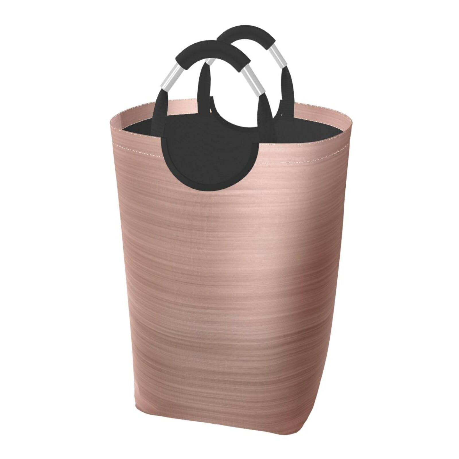 Large Laundry Hamper Bag, Collapsible Laundry Basket Elegant Rose Gold Metallic Dirty Clothes Storage Washing Bin for Bathroom, Dorm Essentials